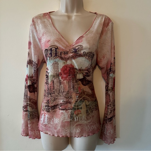 ONE WORLD | Tops | Vintage Y2k One World Mesh Top Binqq | Poshmark